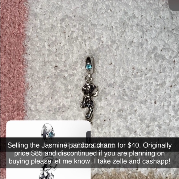 Pandora | Jewelry | Pandora Jasmine Charm With Silver And Blue Details ...